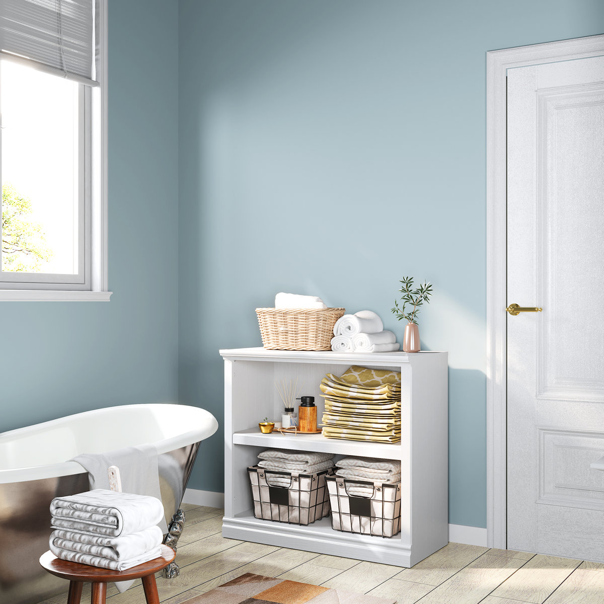 Ebern Designs 2 Tiers 30" Bookcase, Home Office Storage Floor Standing ...