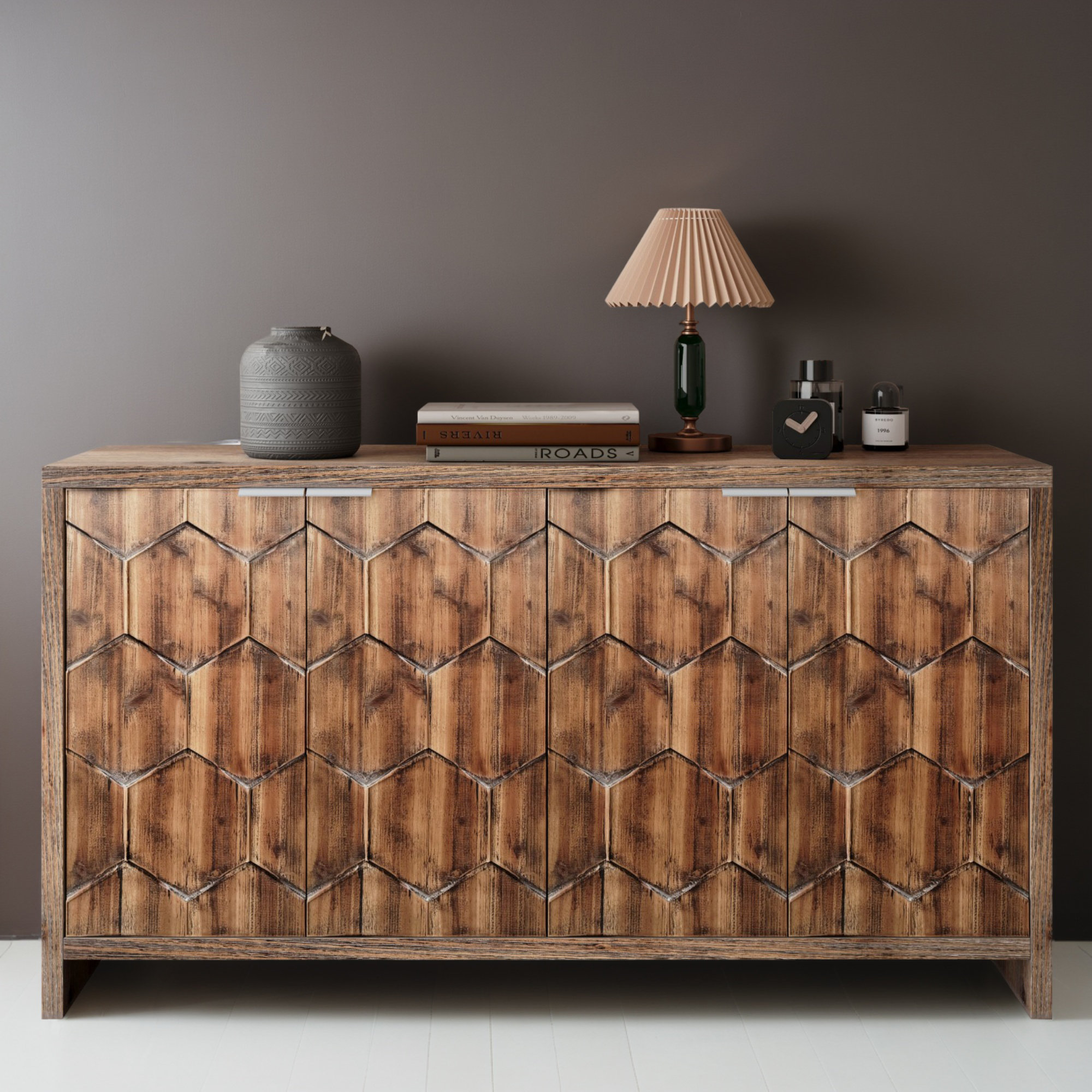 Hokku Designs 60" Kitchen Storage Sideboard Buffet Cabinet Console ...