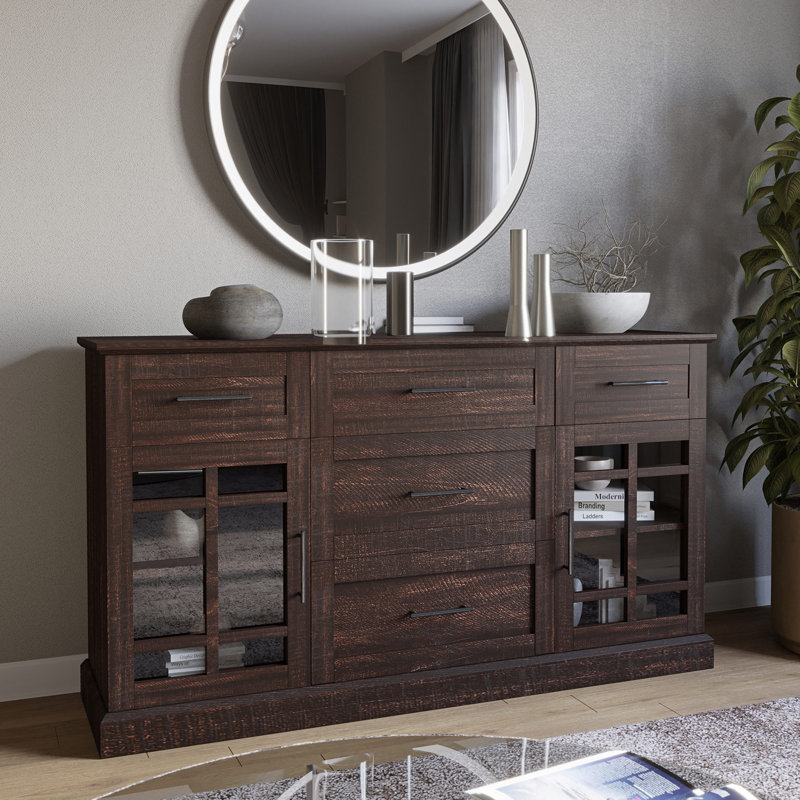 August Grove® Annest 58" Wide 3 Drawer Sideboard & Reviews | Wayfair