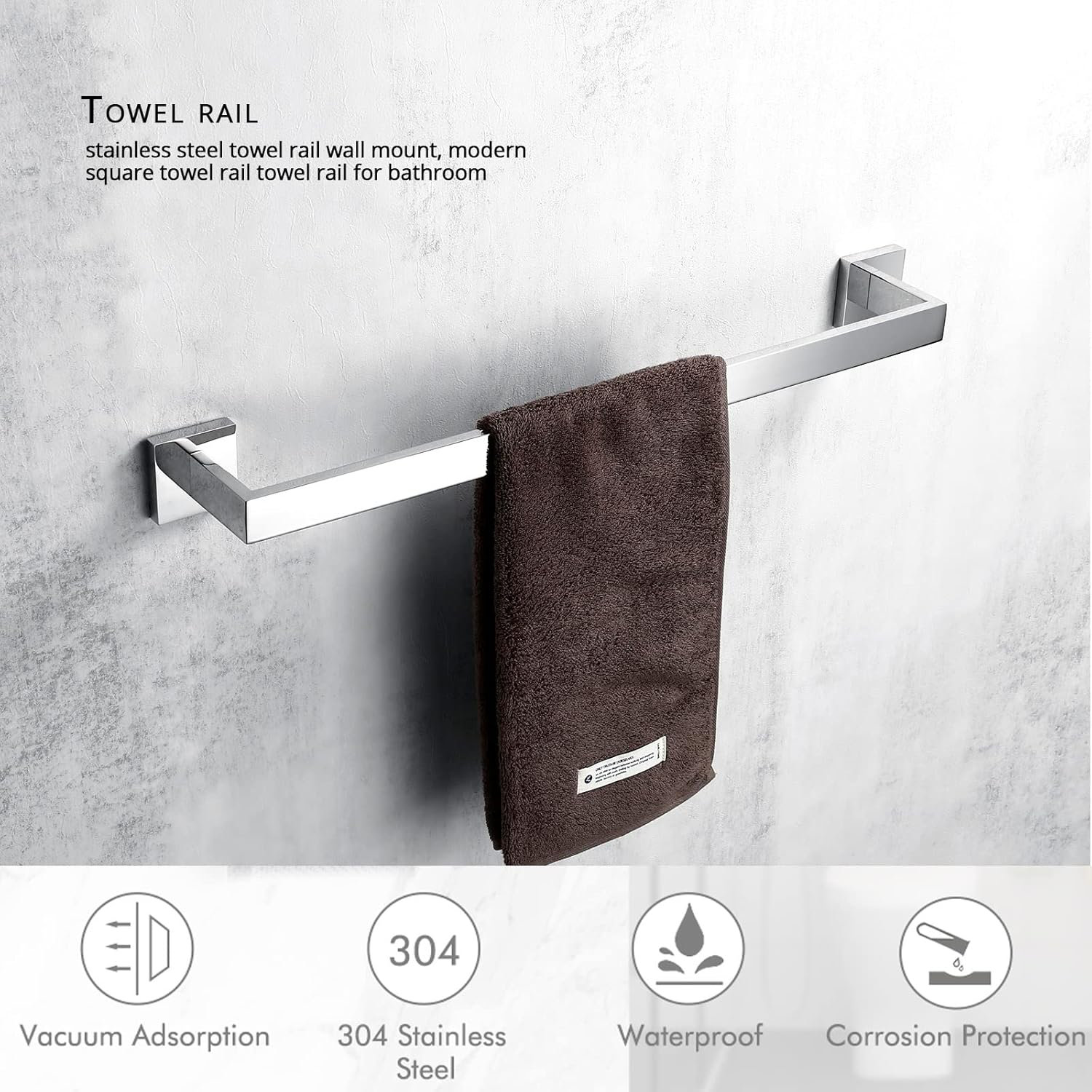 WINUAL Towel Rack, Single Towel Bars For Bathroom, Towel Racks For ...