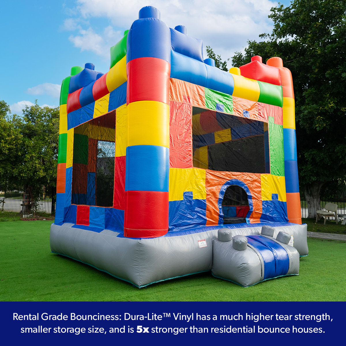 HeroKiddo Block Party 12.5' x 13' Bounce House with Air Blower ...