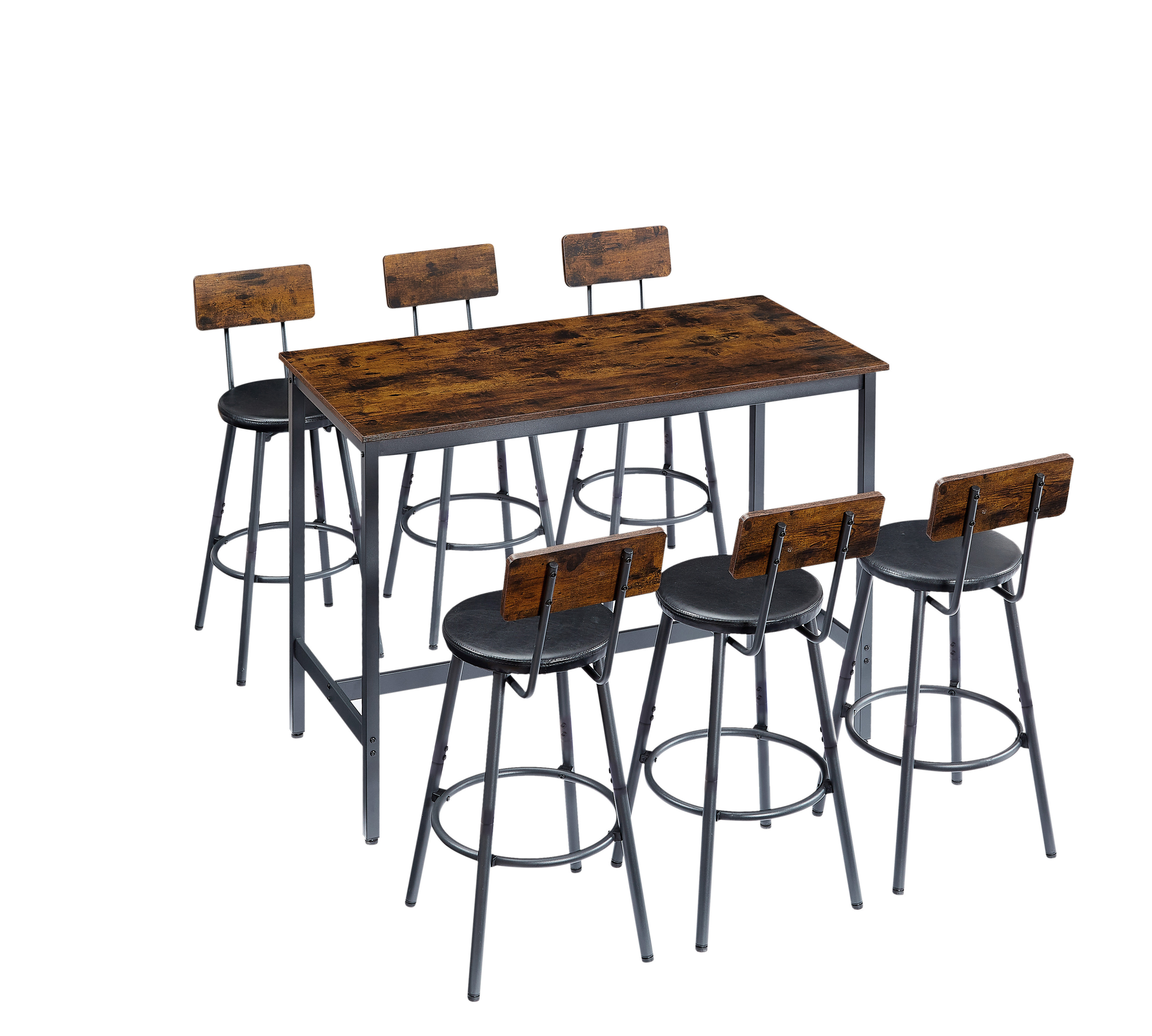 17 Stories Pub High Dining Table 7 Piece Set,Bar Table Set for 6 ...