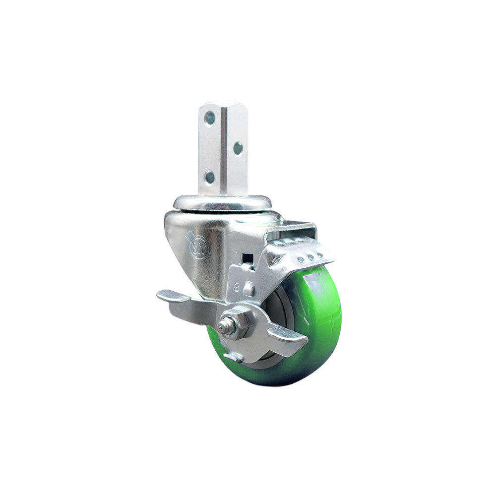 Service Caster 3 Inch Polyurethane Wheel Swivel 3/4 Inch Square Stem ...