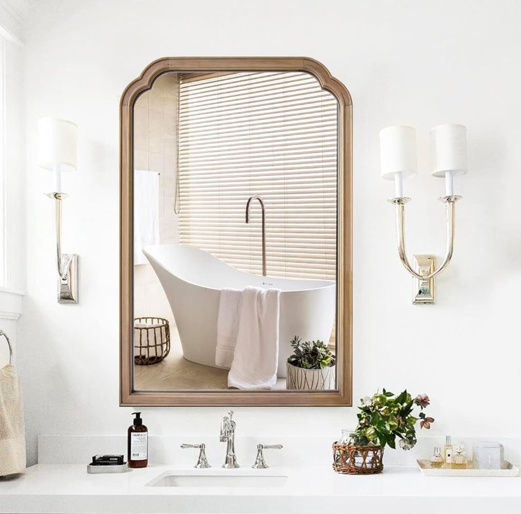 Ophelia & Co. Wood Bathroom Mirrors For Wall Mounted, 24" X 36" Wood ...