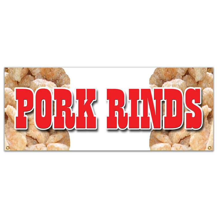 SignMission PORK RINDS BANNER SIGN Pork Skin Skins Rind Signs Snack ...