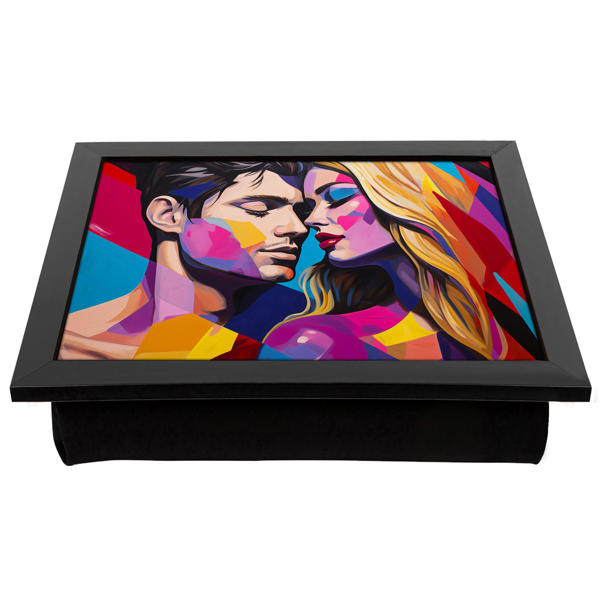 17 Stories Lovers Pop Art Lap Tray with Cushion | Wayfair.co.uk