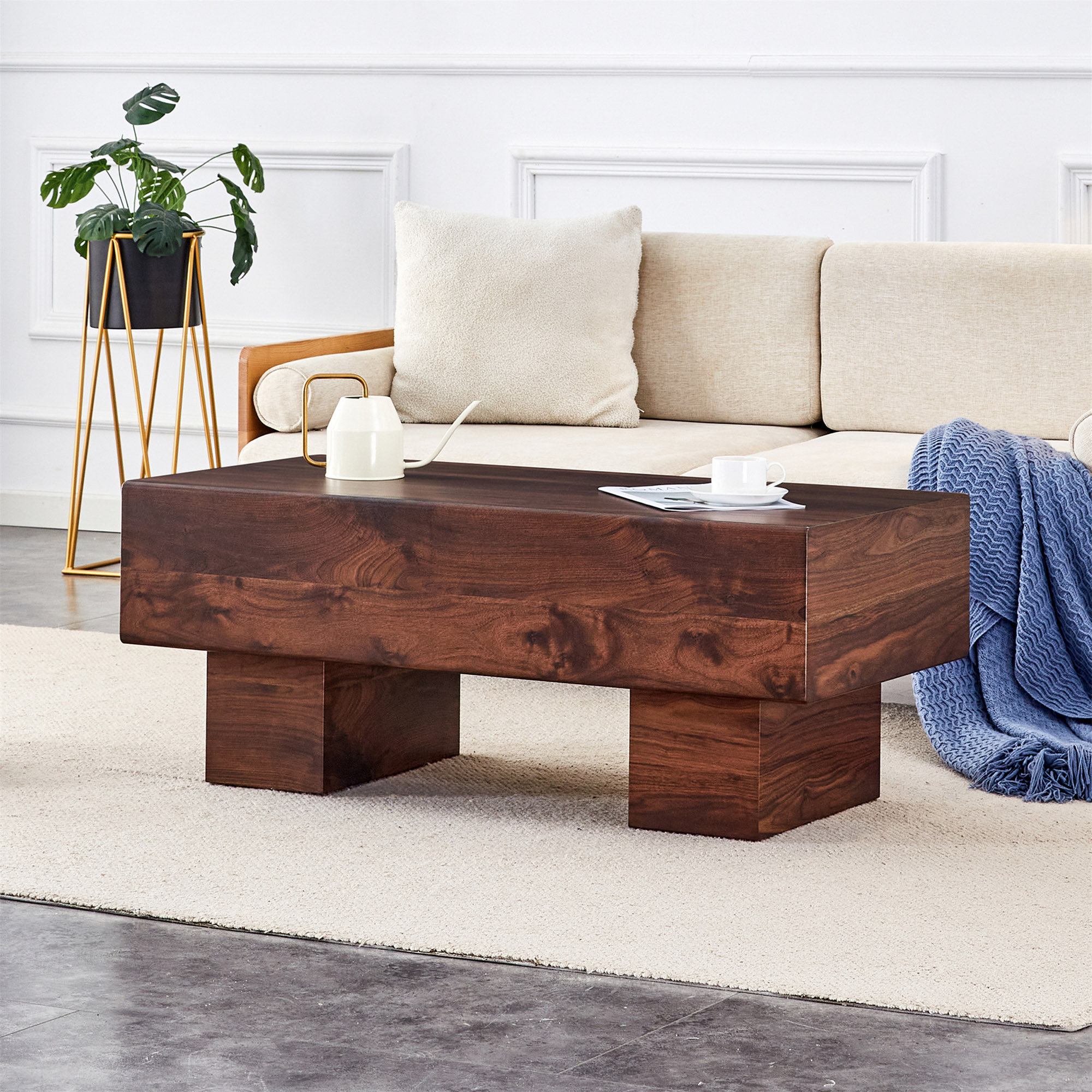 Millwood Pines Light Wood Texture Coffee Table - Wayfair Canada