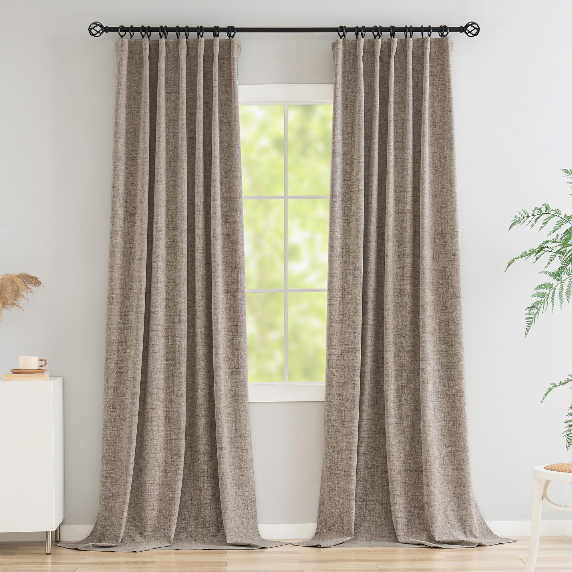 Hokku Designs 100% Blackout Curtains , Linen Thermal Insulated Curtains ...
