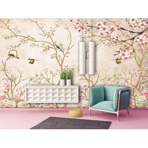 wallpaew Spring Flowers Chinoiserie Wallpaper | Wayfair