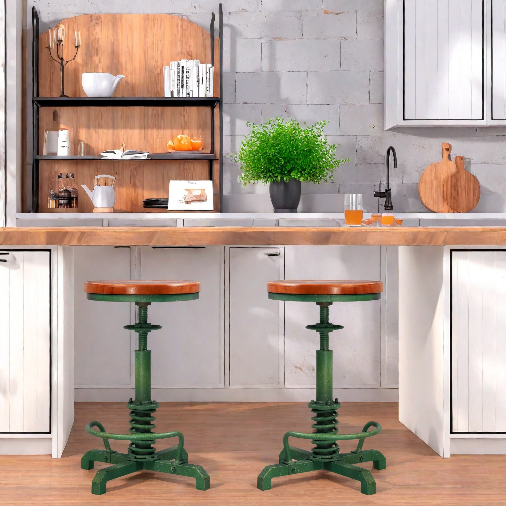 Williston Forge American Antique Steampunk Bar Stool 20.47"-24.41 ...