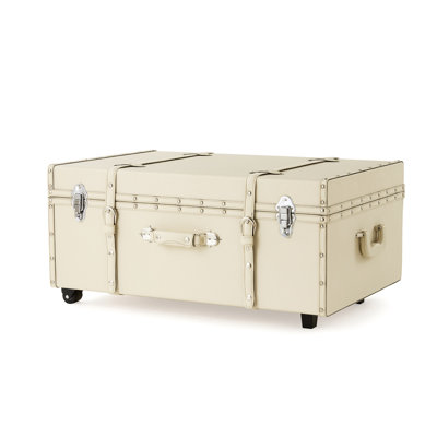 DormCo Texture Wheeled Trunk Footlocker with Storage | Wayfair