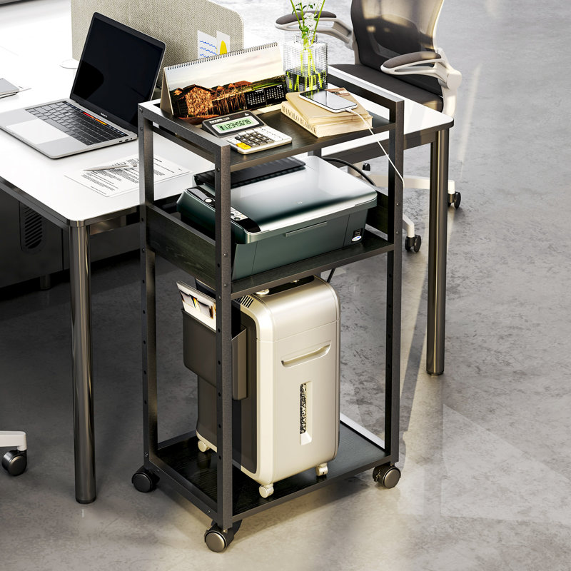 TCMT 3-Tier Rolling Printer Stand Storage Rack Shelf w/ USB and Power ...