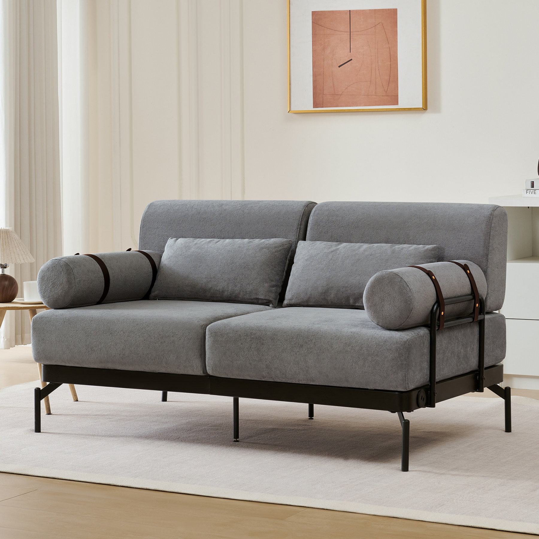Latitude Run® Modern Loveseat Sofa 59" Sofa Couch 2-Seater Sofa with ...
