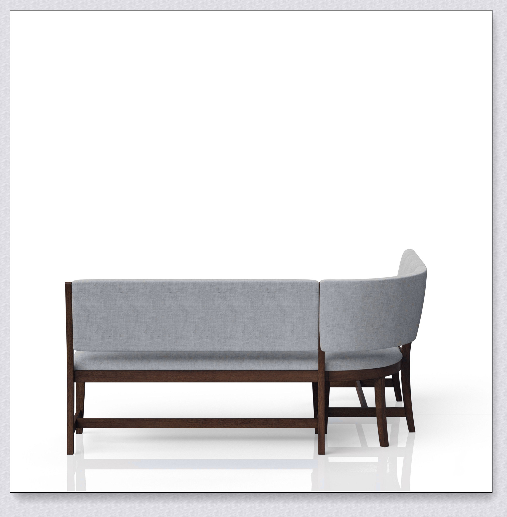 Corrigan Studio® Curved Dining Bench Mid-Century Modern Upholstered ...