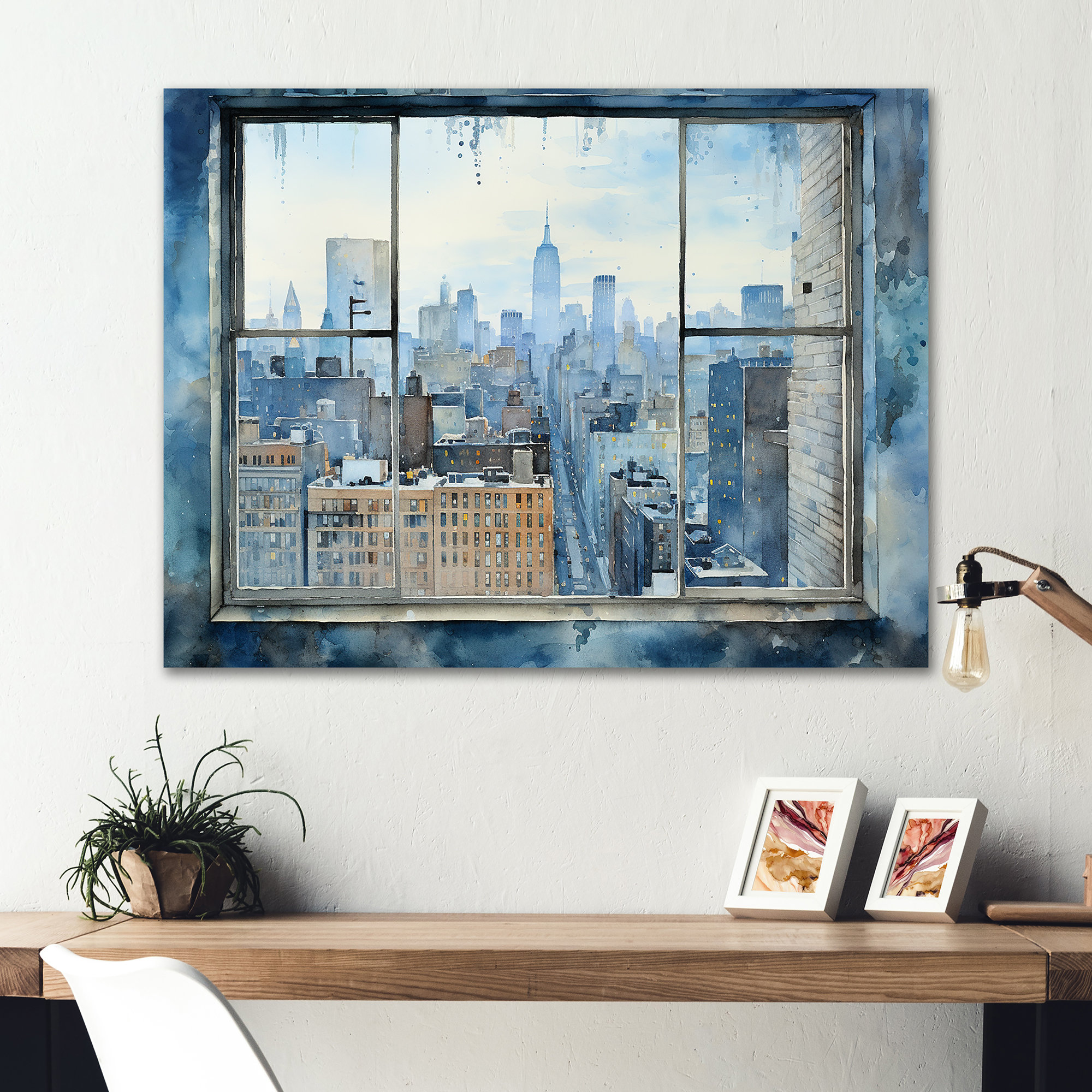 Winston Porter Vintage Blue New York Window View I - New York City ...