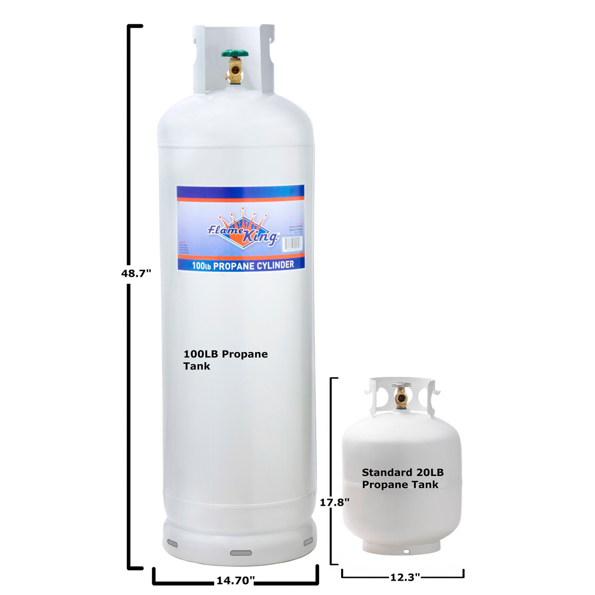 Flame King 100LB Empty Steel Propane Tank Cylinder with POL Valve and ...