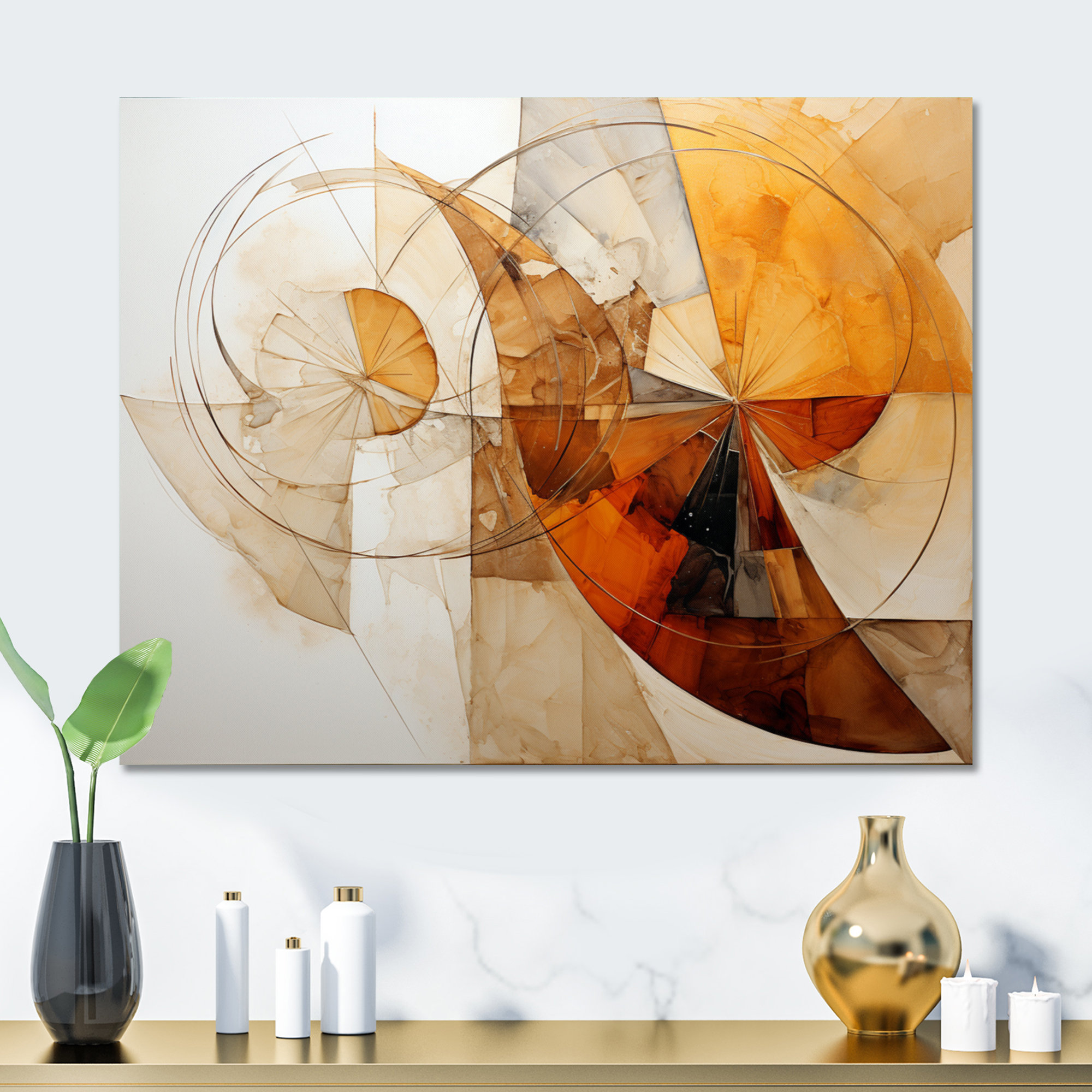 Ivy Bronx Earthly Tones II - Abstract Spirals Metal Wall Art Living Room | Wayfair