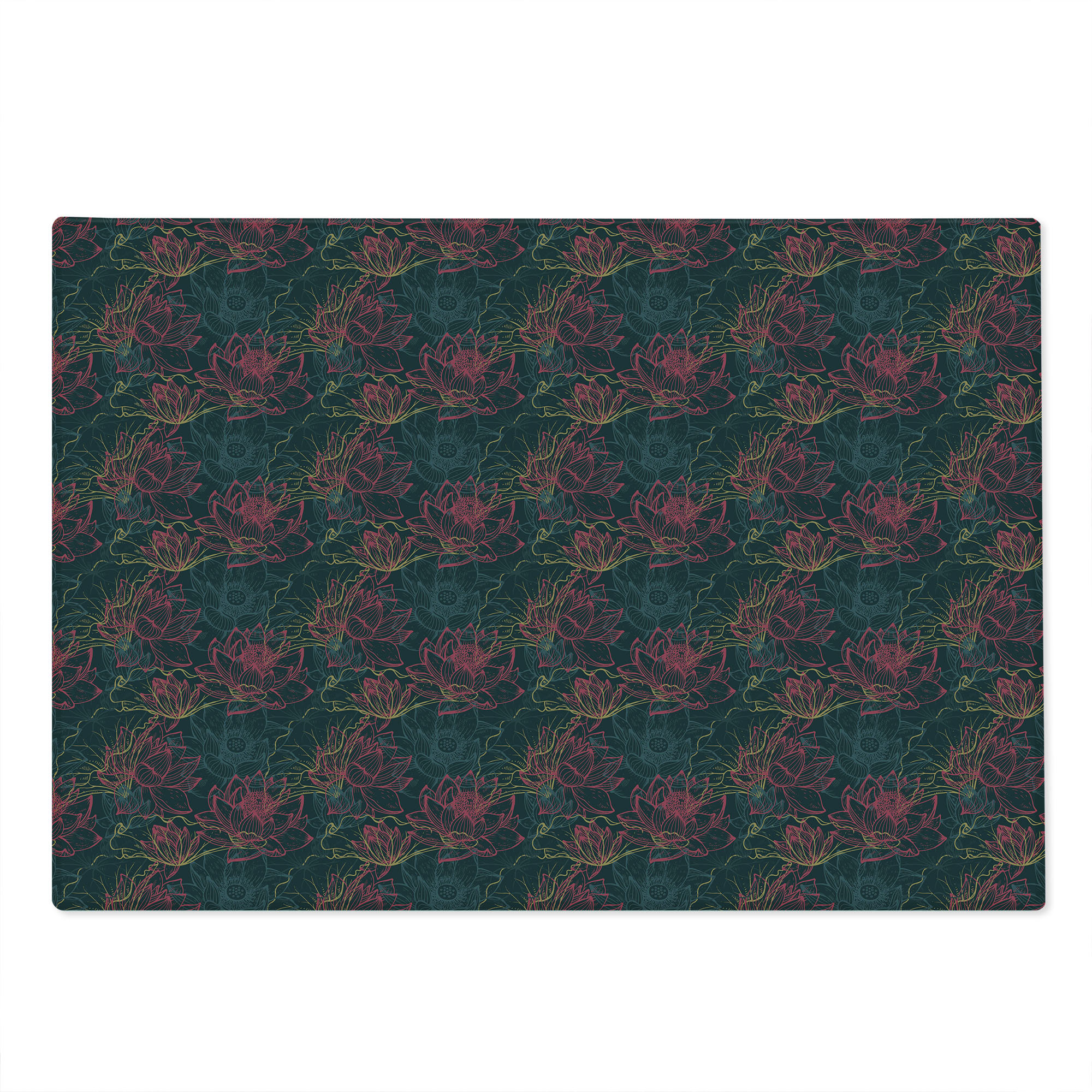Ambesonne Lotus Cutting Board Large Size Concept of Flowers of Asia ...