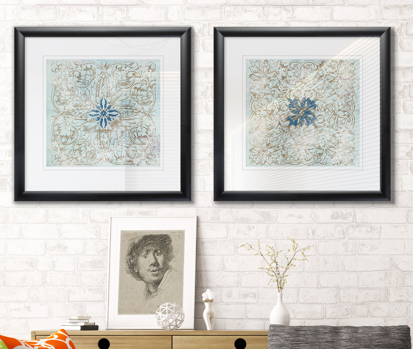 Charlton Home Medallion - 2 Piece Picture Frame Print Set - Wayfair Canada