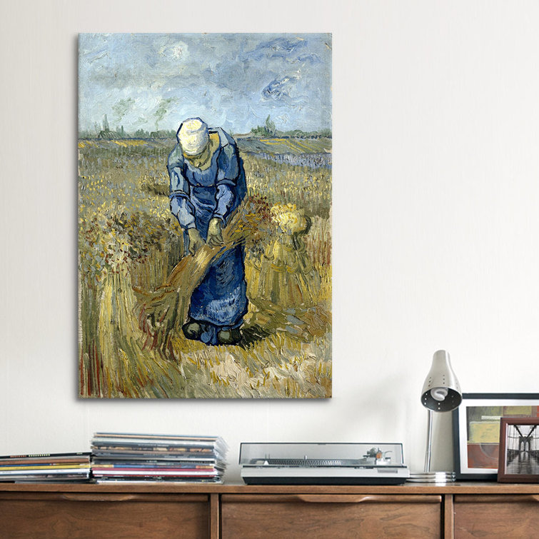 Vault W Artwork Peasant Woman Binding Sheaves (after Millet) On Canvas ...
