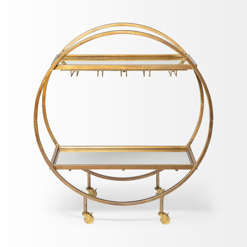 Corrigan Studio® Cara Gold Bar Cart & Reviews | Wayfair