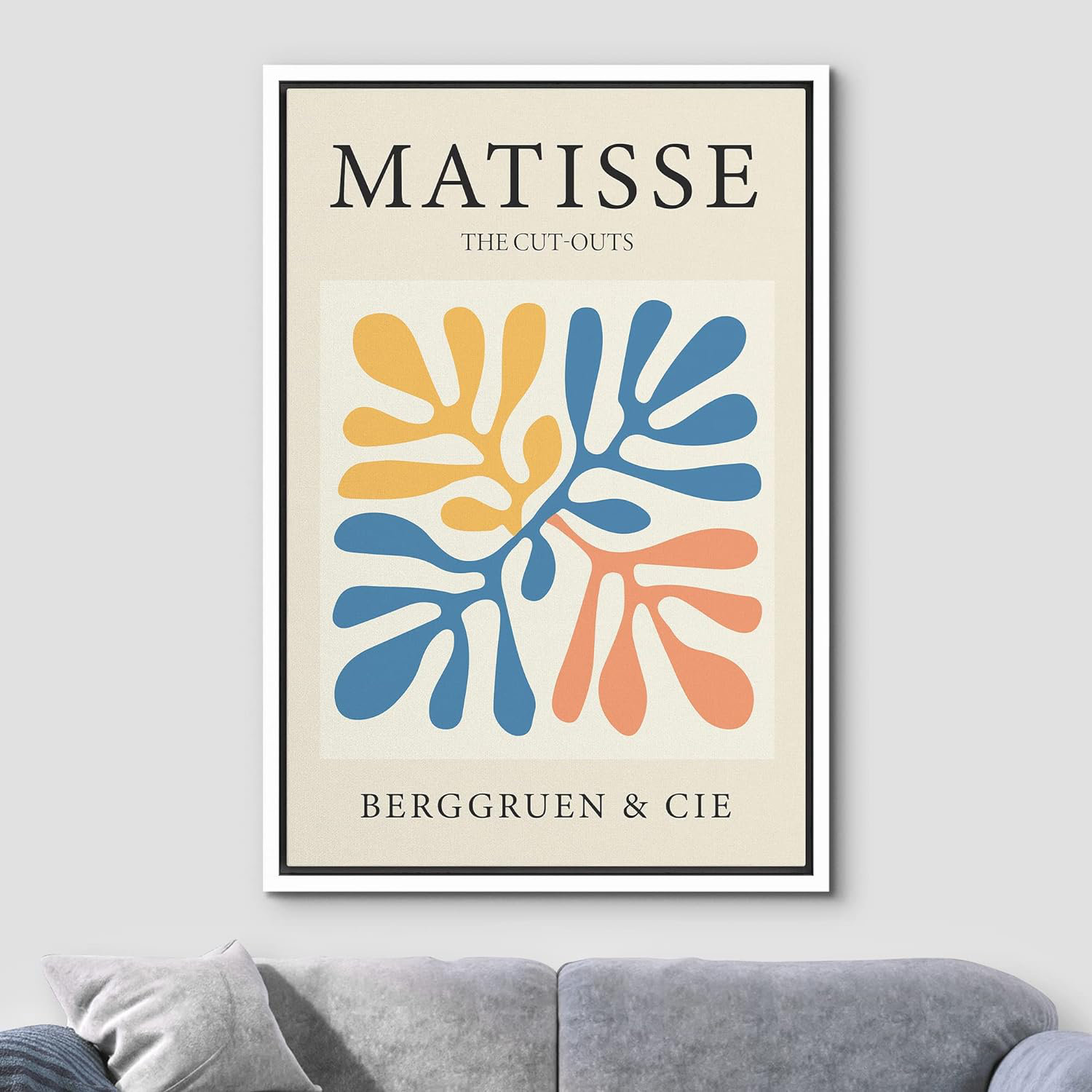 IDEA4WALL Blue Yellow and Orange Symbols by Matisse Abstract Shapes ...