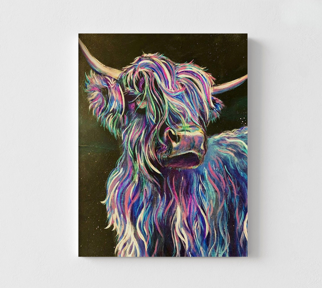 WeFrameArt Highland Cow By Emma Catherine Debs, Framed Cowboy Print ...