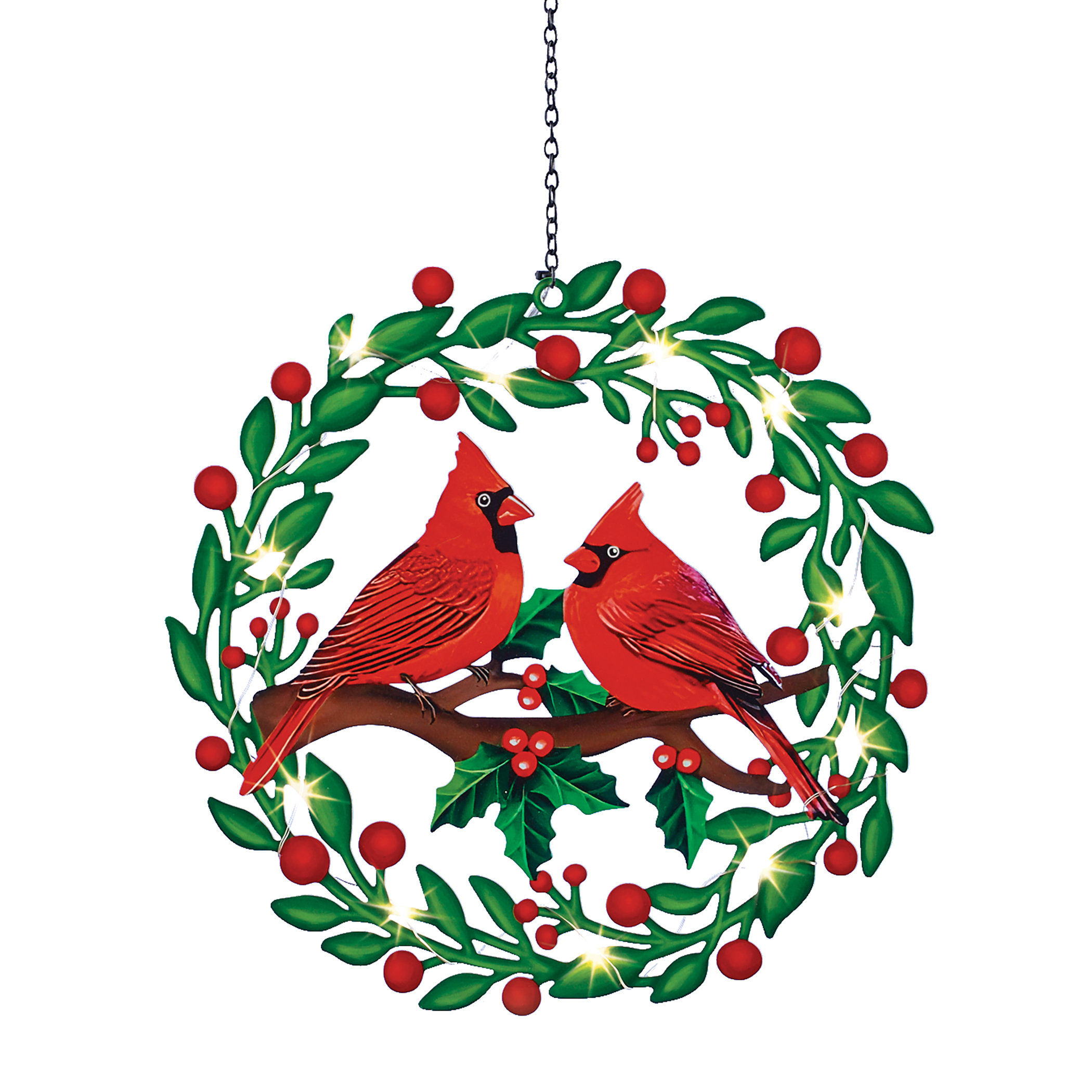 The Holiday Aisle® Solar Powered Cardinals Dangler Decoration | Wayfair