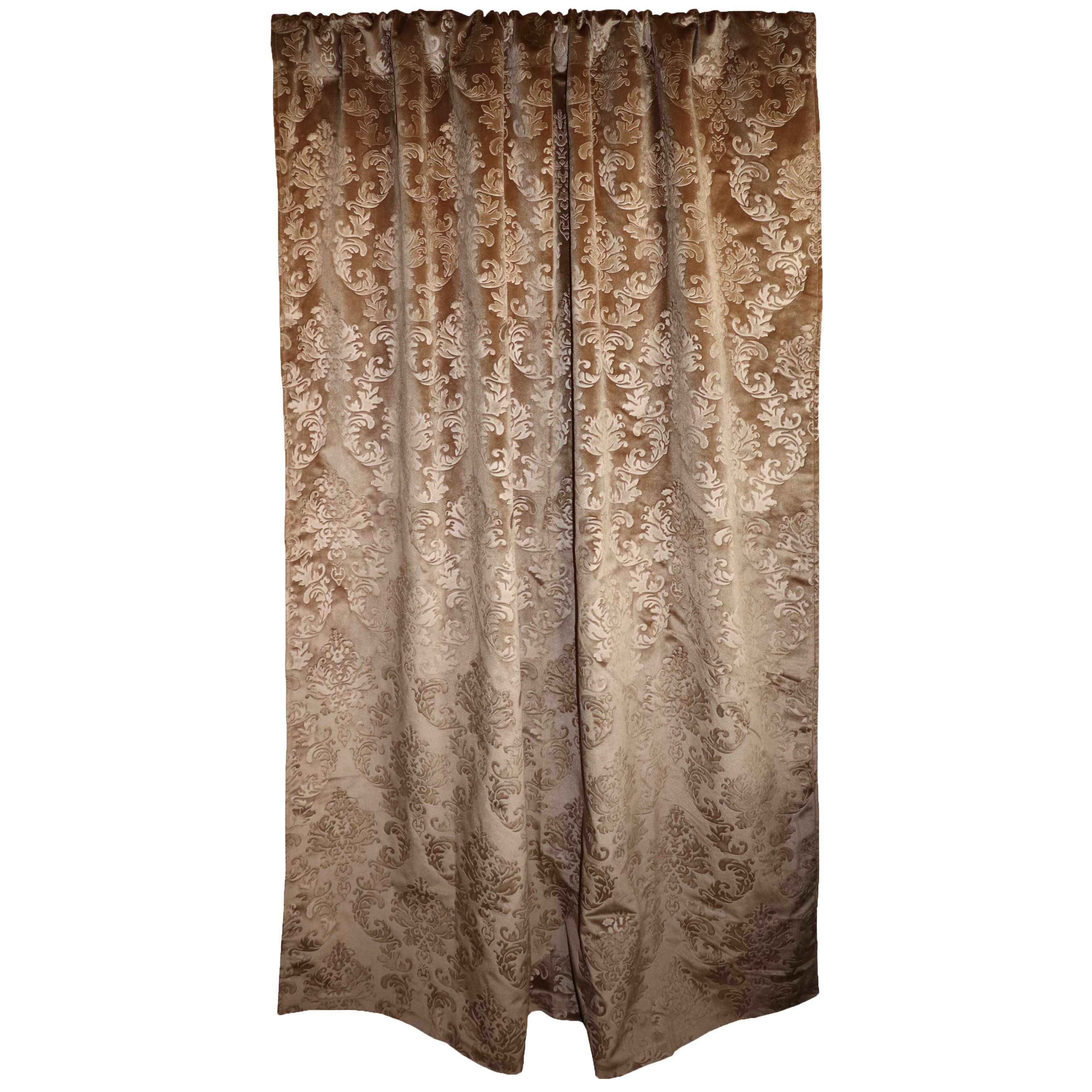Rosdorf Park Velvet Damask Curtain Panel & Reviews | Wayfair