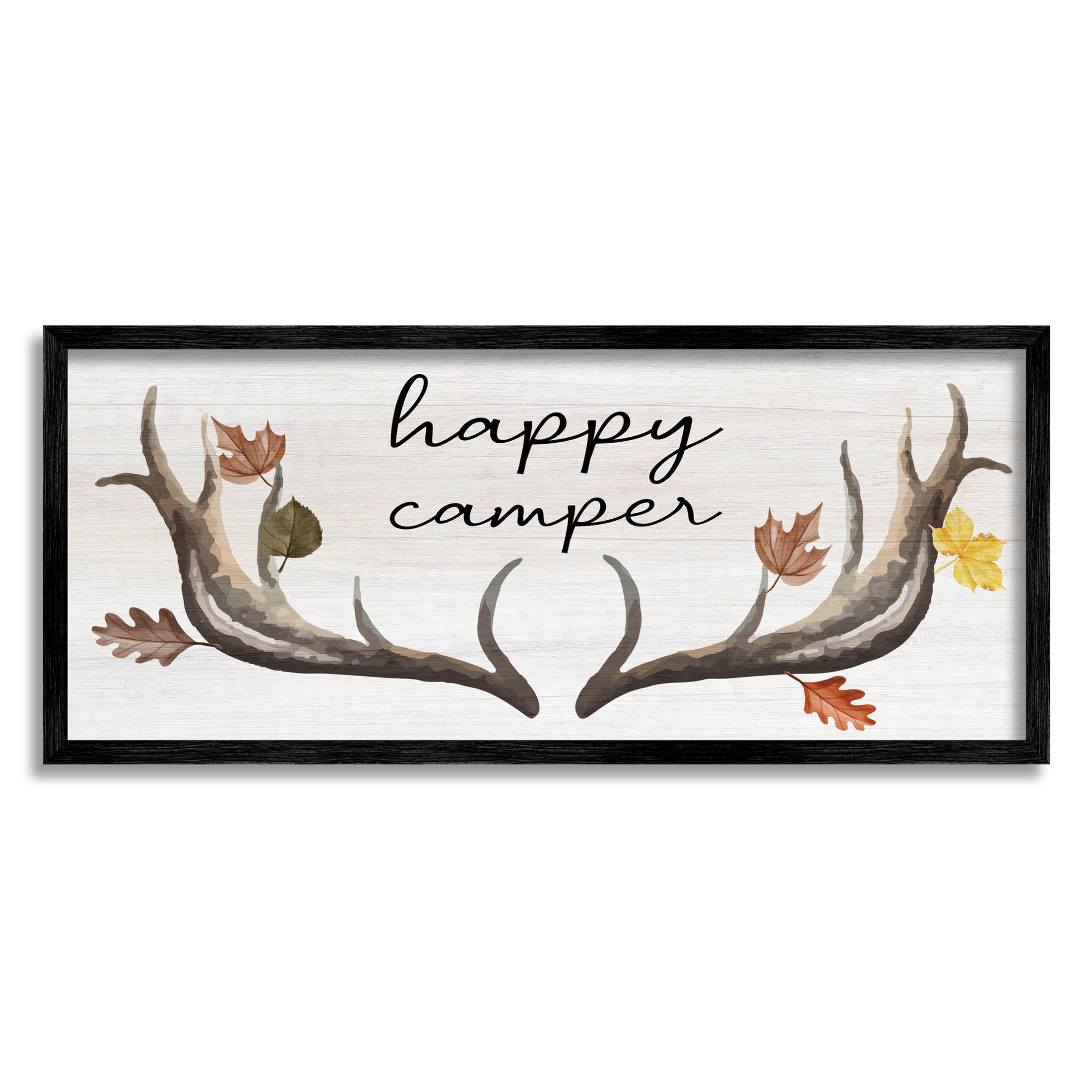Stupell Industries Happy Camper Autumnal Antlers Giclee Art By Lil' Rue ...