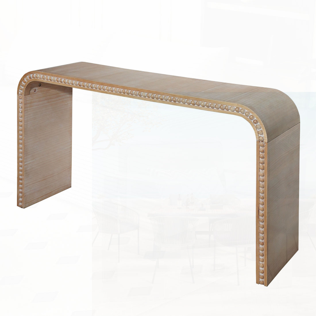 Bungalow Rose Elegant Wood Console Table with Curved Waterfall Design ...