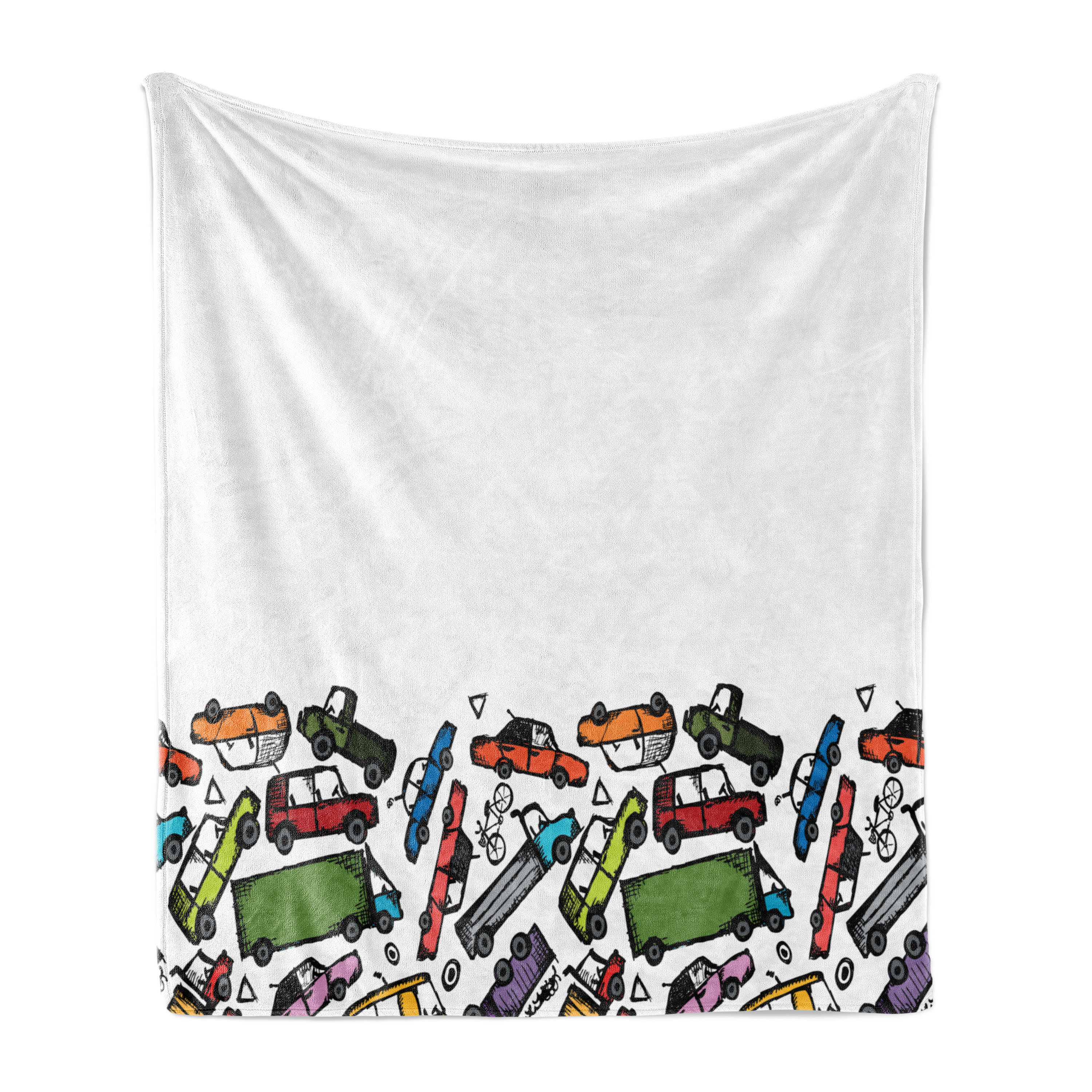 Ambesonne Cars Fleece Throw Blanket Hand Drawn Wheels 70"x90 ...