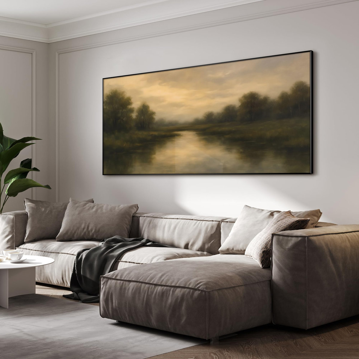 SIGNLEADER Extra Large Wall Art Fabric Print - Golden Twilight Over ...