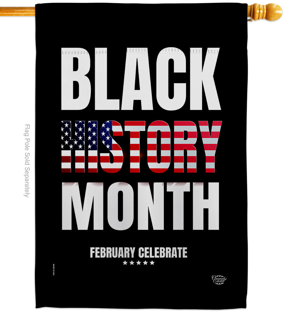 Ornament Collection US Black History Month Cause Support 2-Sided Polyester 40 x 28 in. House ...