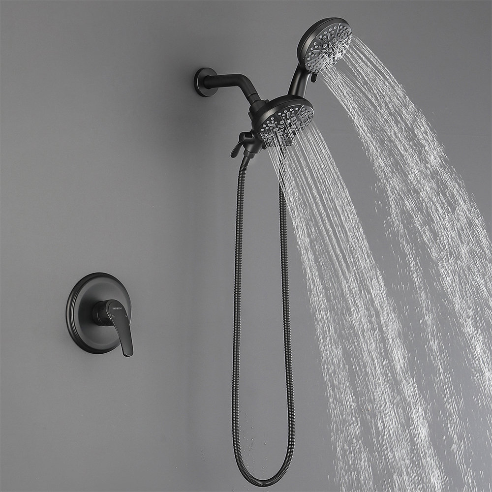 SHAMANDA Dual Shower Faucet Set with Valve High Pressure 2 in 1 Shower ...
