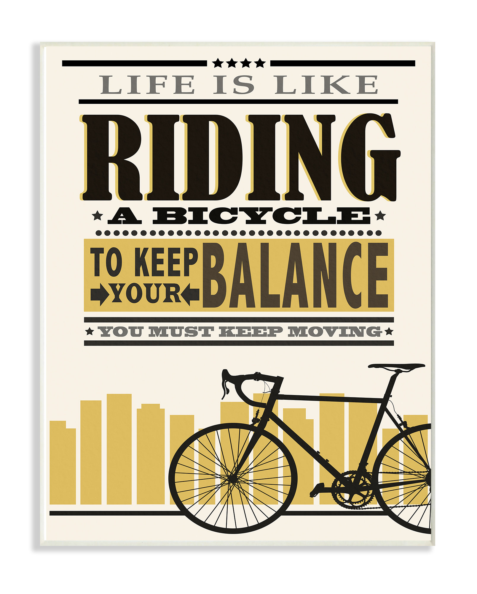 Ebern Designs Yellow Life is Like Riding a Bicycle Typography by Marcus ...