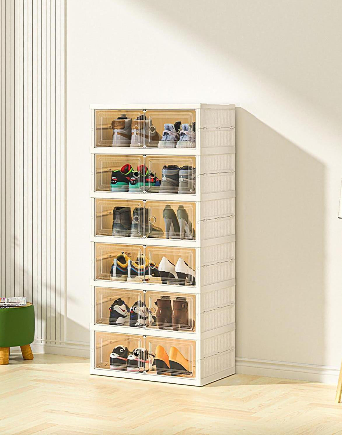 Rebrilliant Foldable Shoe Cabinet – Easy Assembly, Dustproof Shoe ...
