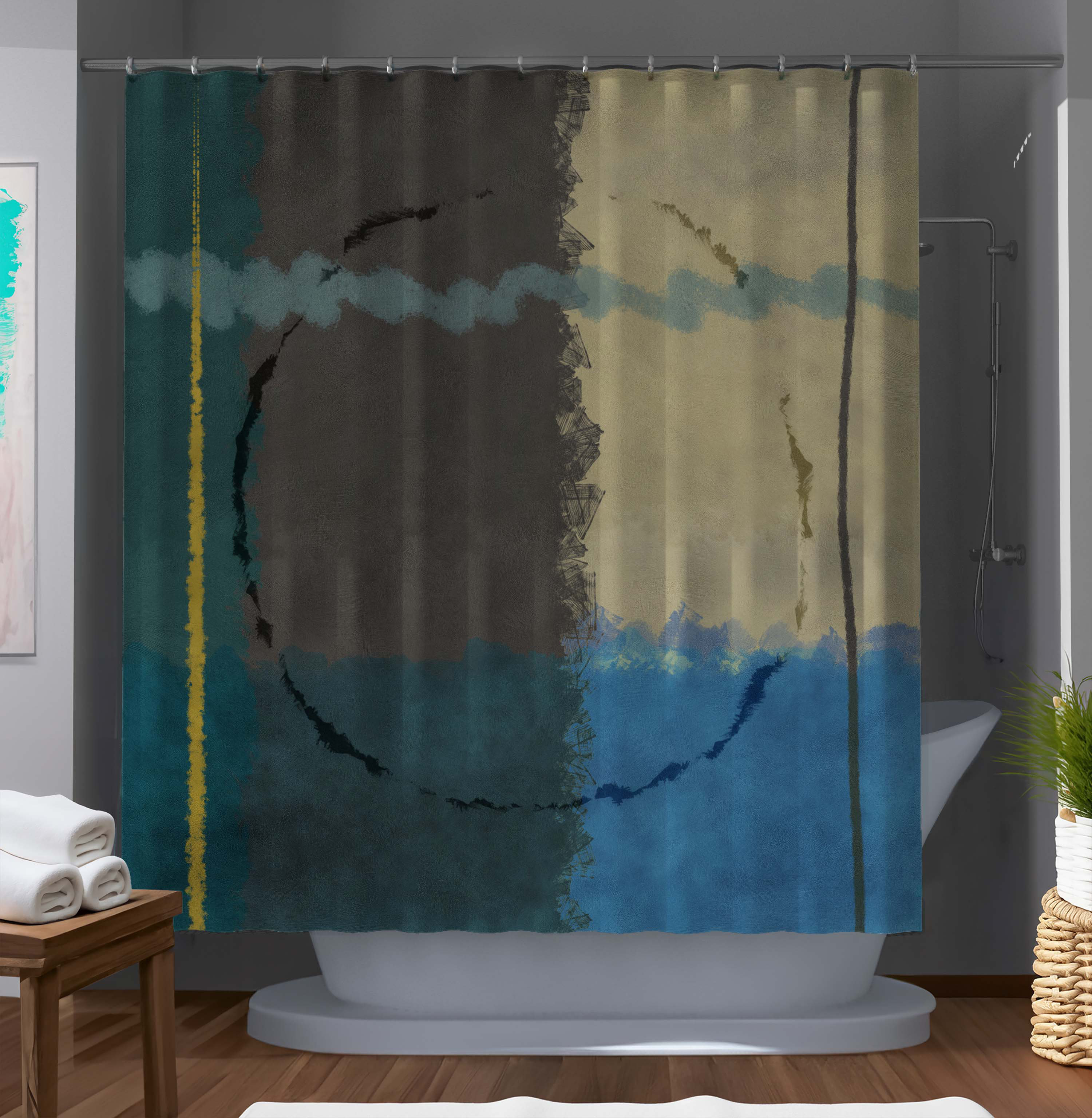East Urban Home Dayjon Abstract Shower Curtain | Wayfair