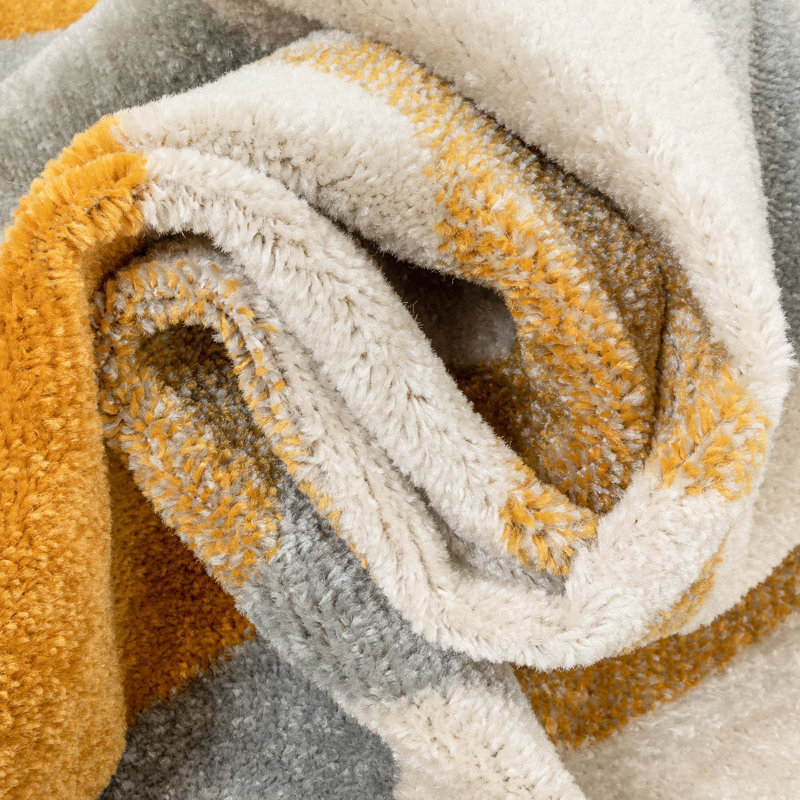 Wrought Studio Rubino Modern Geometric White/Yellow Area Rug & Reviews ...