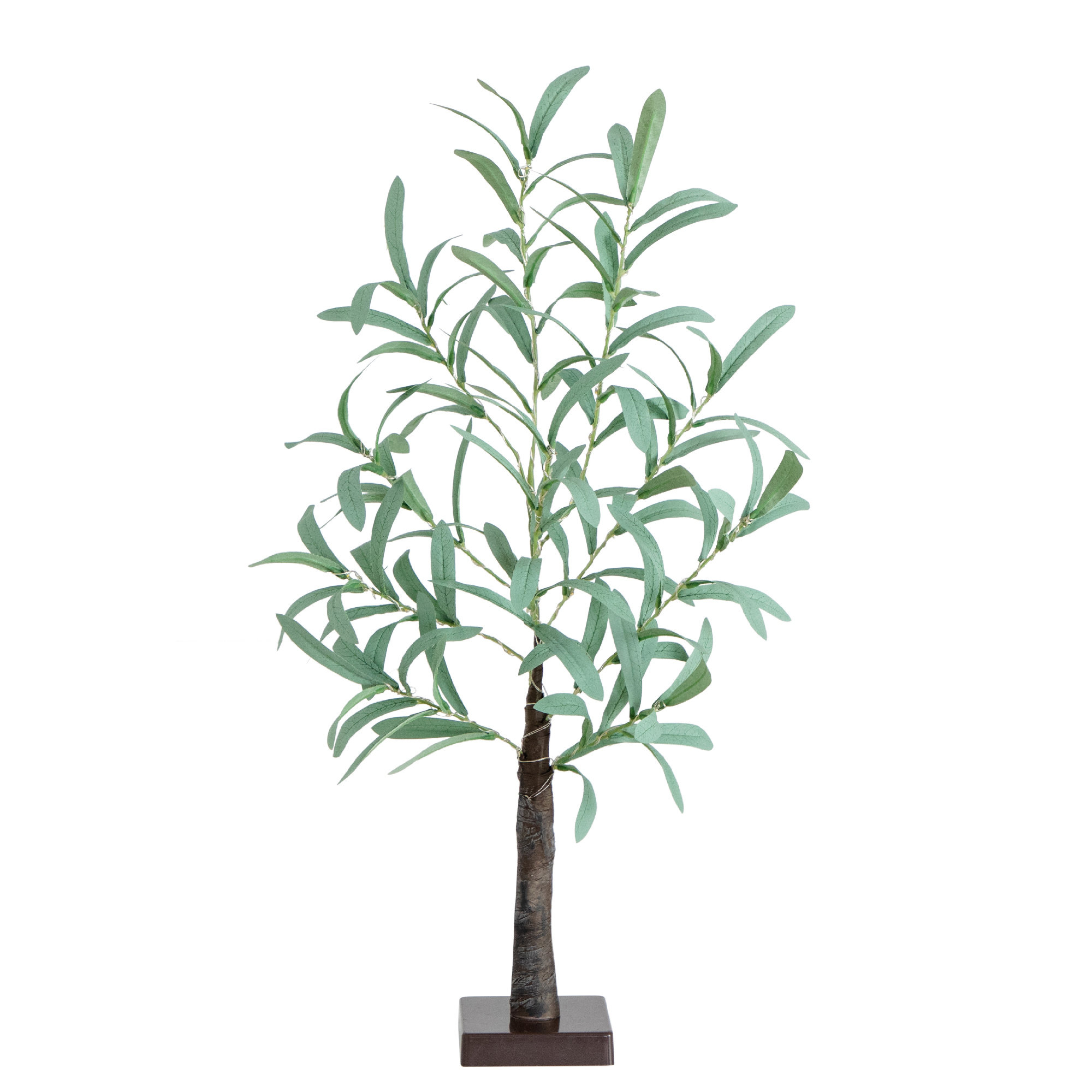 Primrue 2ft. Lighted Artificial Olive Tree with 60 Warm White LED ...