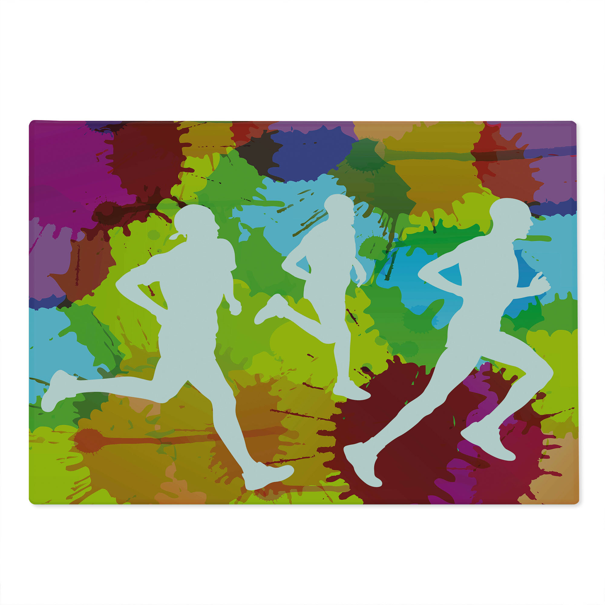 Ambesonne Fitness Cutting Board Large Size Runners in Watercolors ...