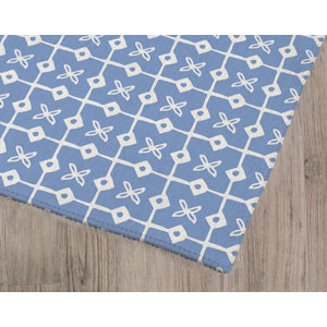Ebern Designs Aavyn Performance Blue/Periwinkle Rug | Wayfair