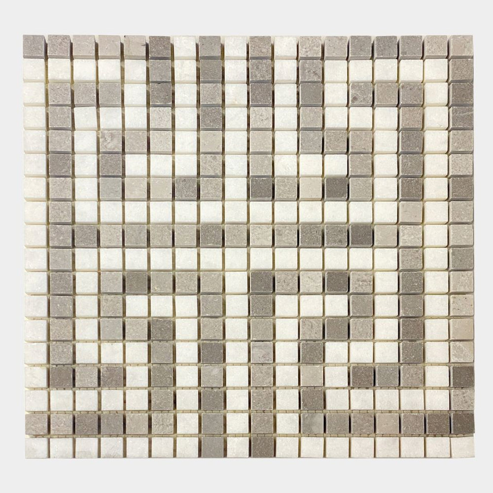 Nasco Stone + Tile Greek Key Cinder + Bianco Square | Wayfair