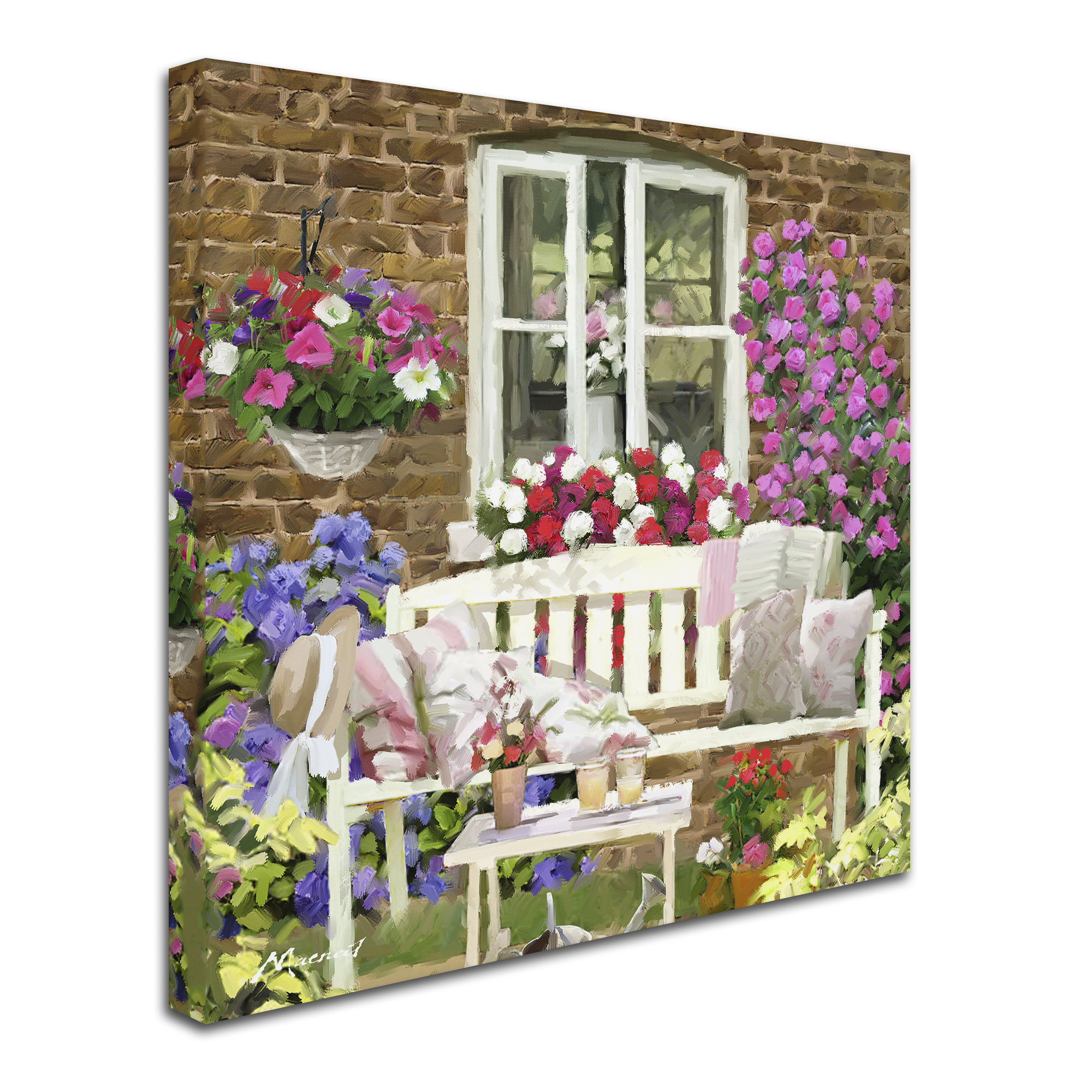 Trademark Fine Art 'Garden Bench' Print on Canvas - Wayfair Canada