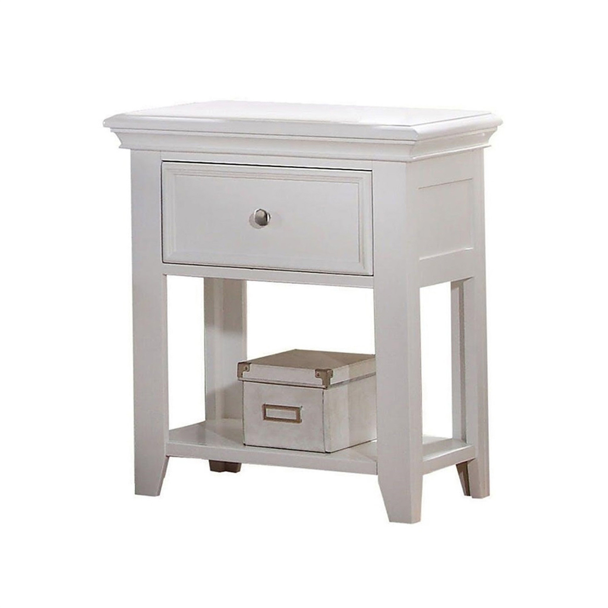 Red Barrel Studio® 1 Drawer And Open Bottom Shelf Wooden Nightstand In ...