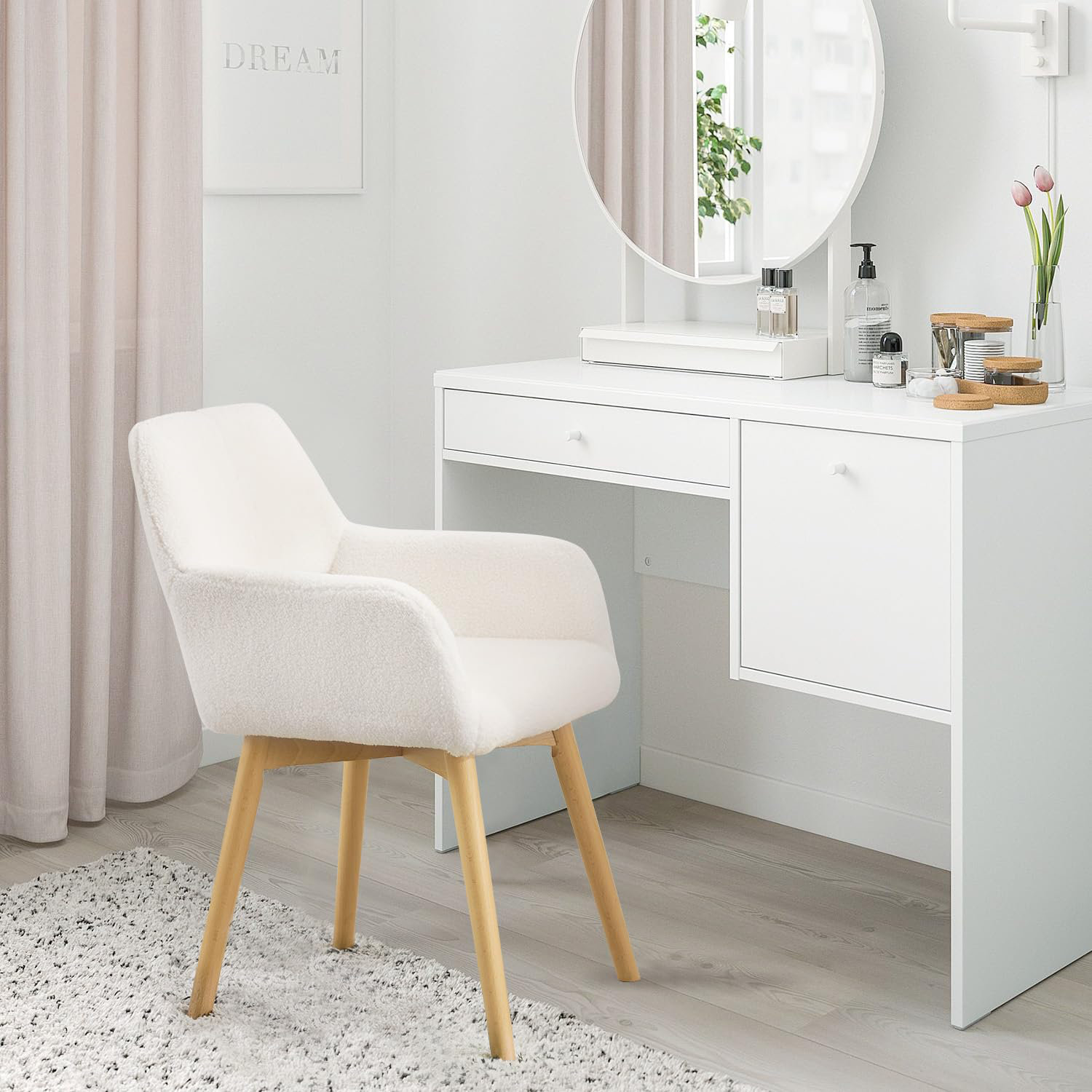 George Oliver Chaise de bureau Fauteuil de coiffeuse sans roulettes ...