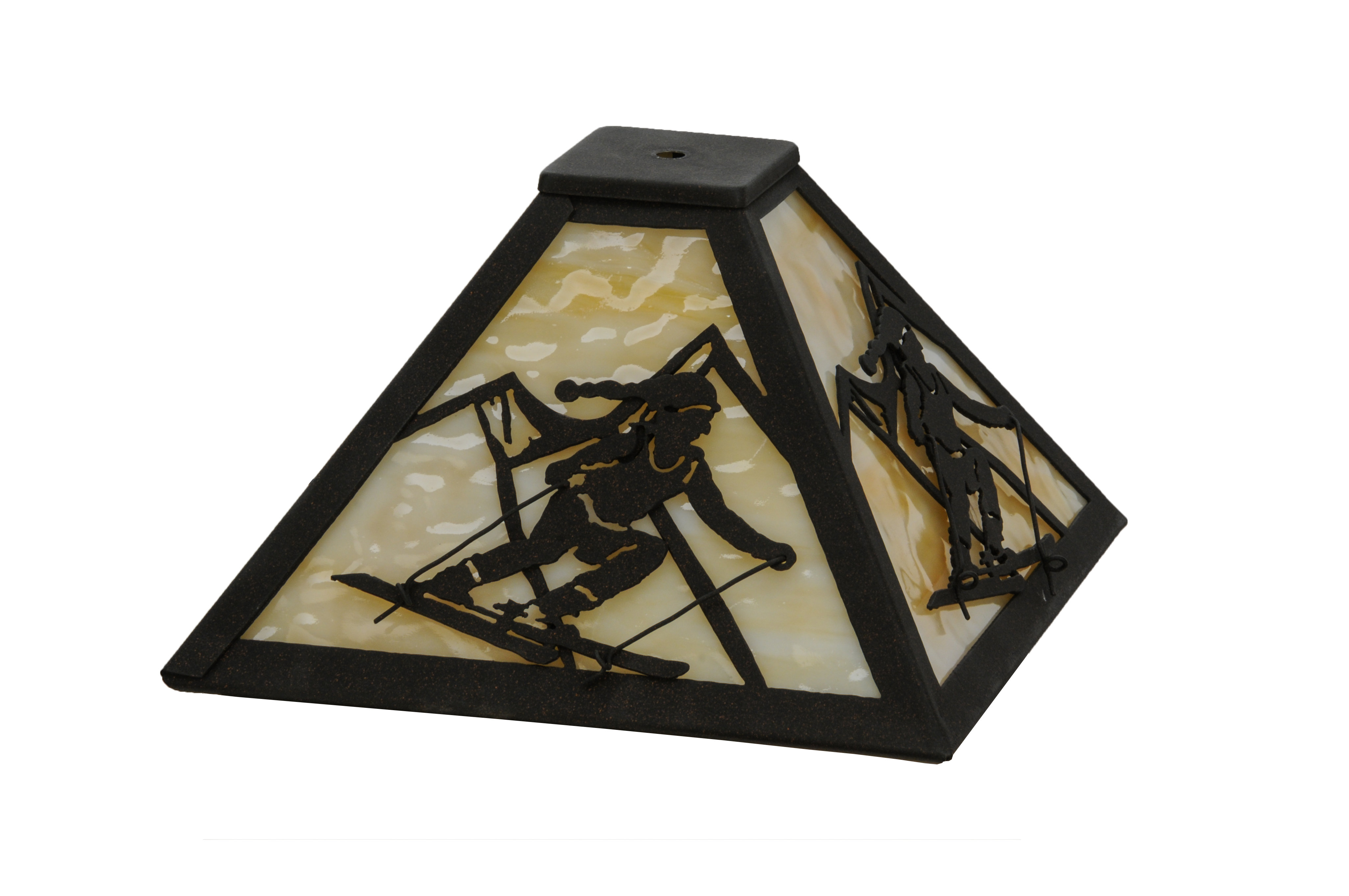 Meyda Lighting Alpine 7" H Glass Novelty Lamp Shade in Beige/Dark Roat ...