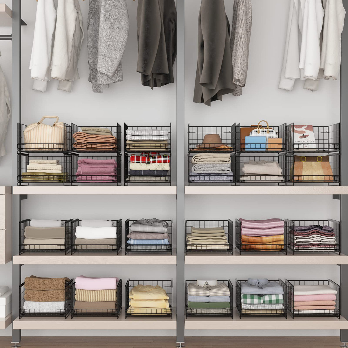 Rebrilliant Stackable Storage Bins For Jean Pants And Sweaters, Metal ...