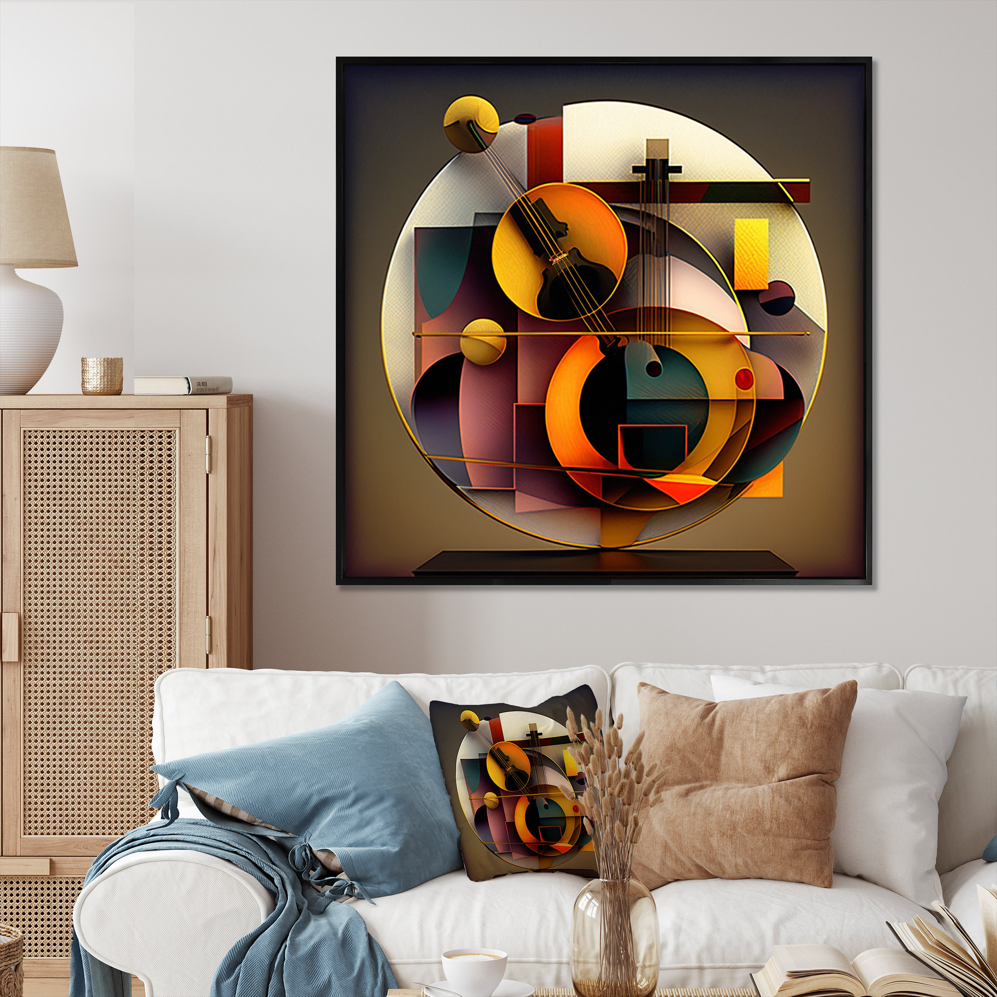 Wrought Studio™ Abstract Retro Guitar Geometric Musical Symphony ...