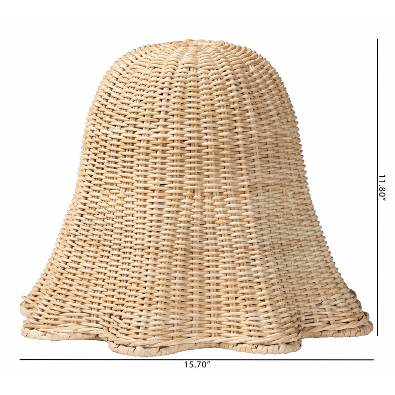 Bayou Breeze Bali & Pari Semira Bohemian Natural Scalloped Rattan ...